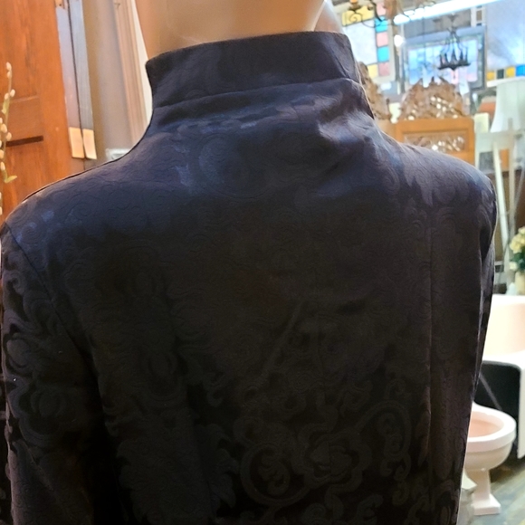 Wei Na Si | Jackets & Coats | Black Oriental Style Silk Brocade Jacket ...
